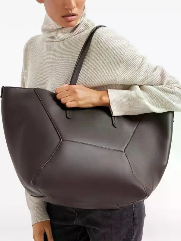 Brunello Cucinelli Leather Tote Bag - Brown