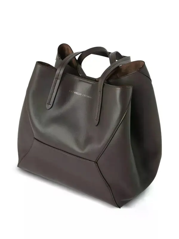 Brunello Cucinelli Leather Tote Bag - Brown