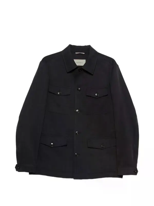 Canali Flap-pockets Linen Shirt Jacket