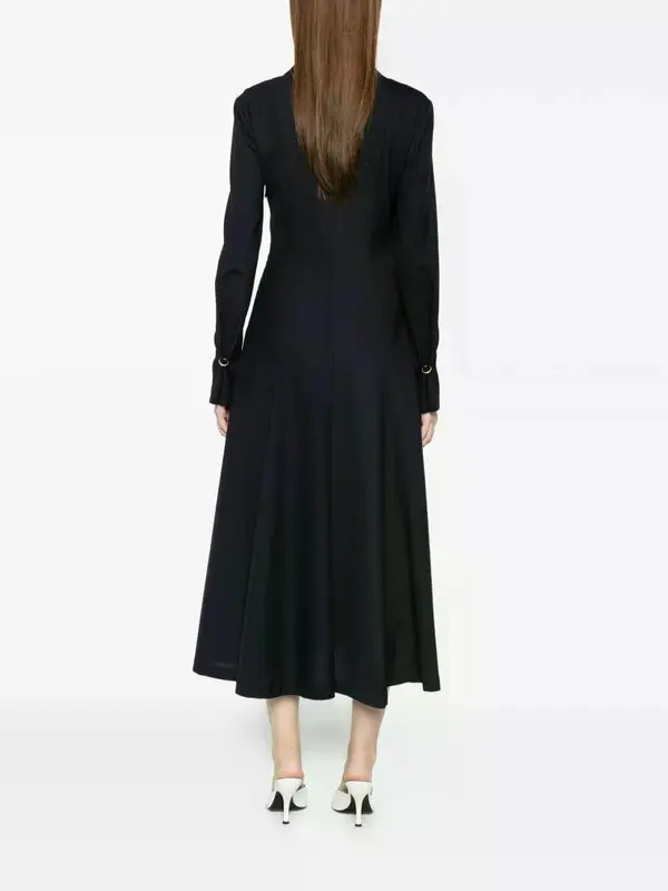 Alberta Ferretti Pleat-detail Midi Dress - Blue