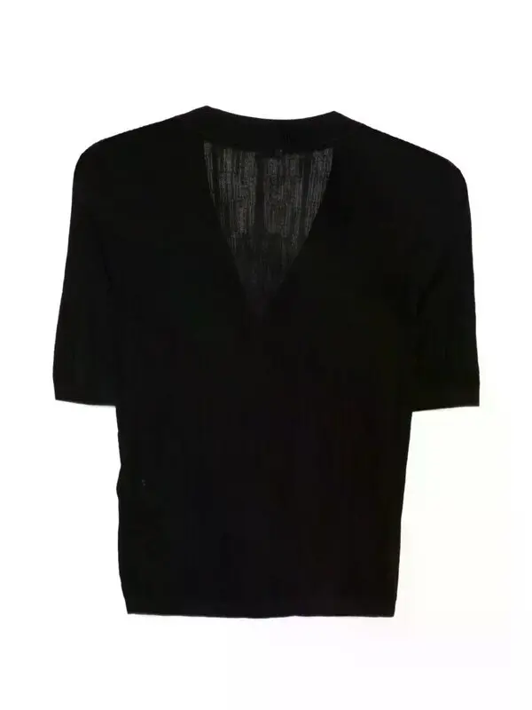 JOSEPH Sens Crinkle Ribbed Cardigan - Black