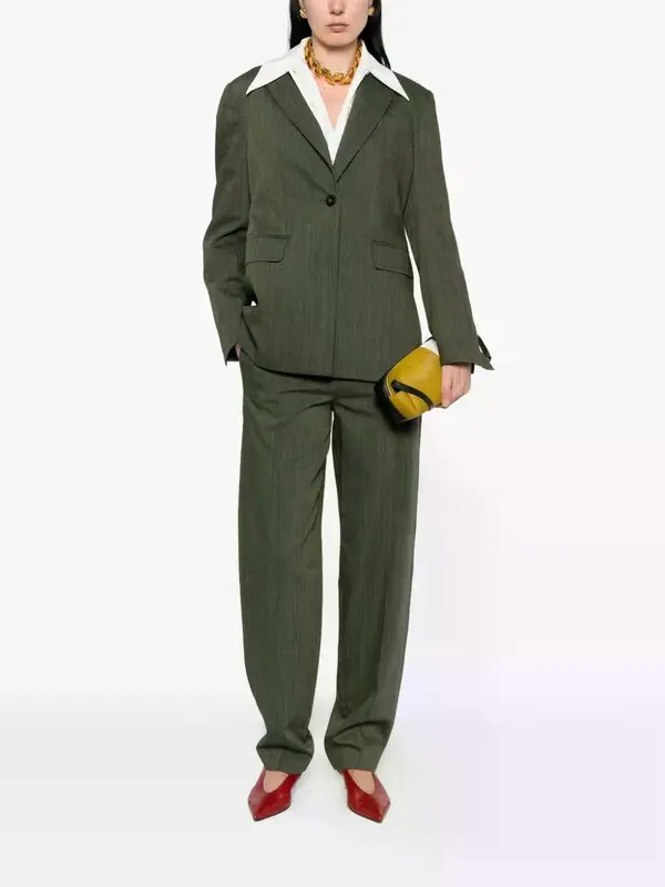 JOSEPH Wool Trousers - Green