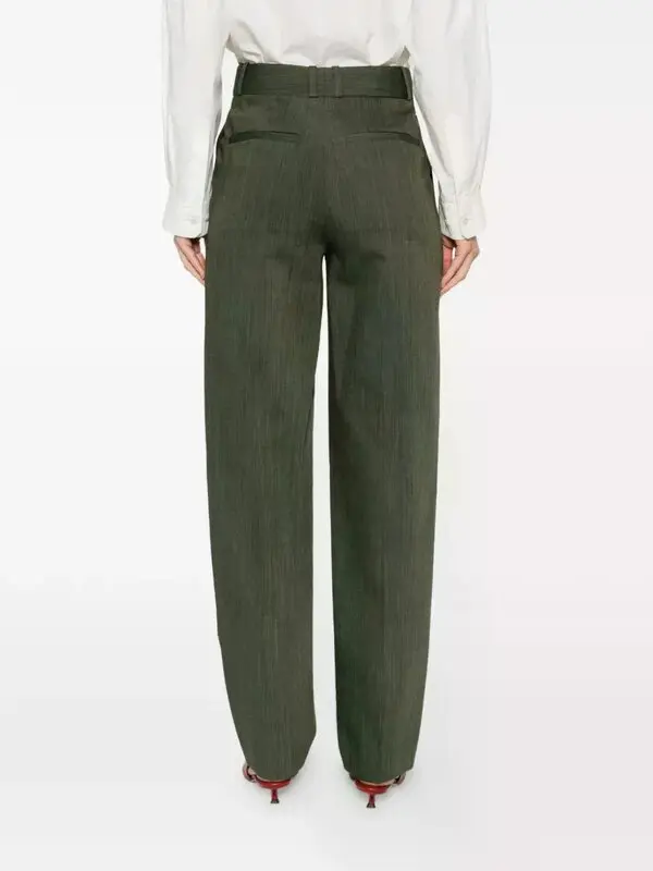 JOSEPH Wool Trousers - Green