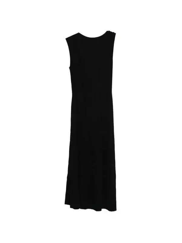 JOSEPH Arty Plissé Knit Midi Dress - Black