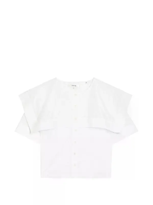 FRAME The Sleek Cape Short-sleeves Shirt - White
