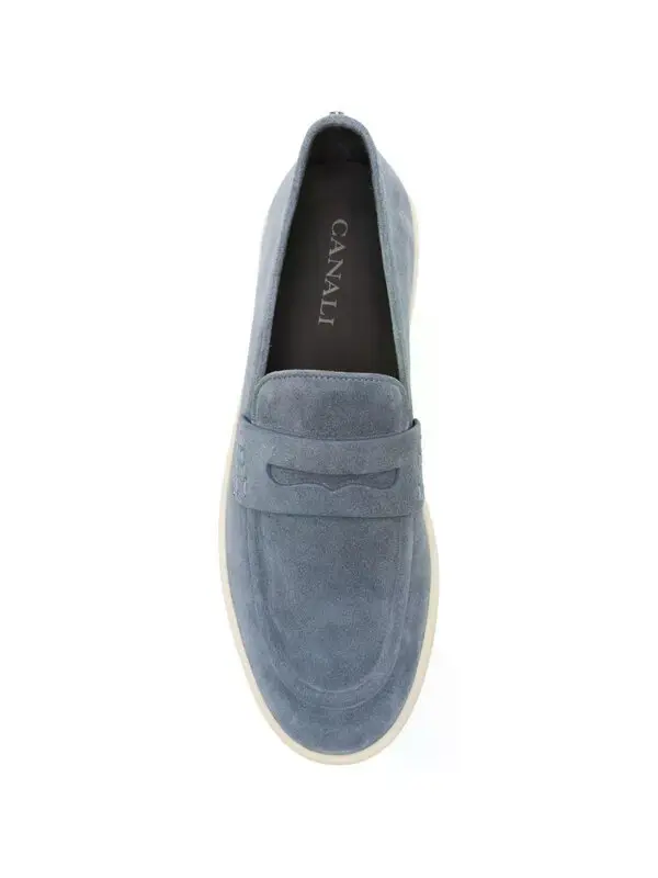 Canali Penny-strap Loafers - Blue