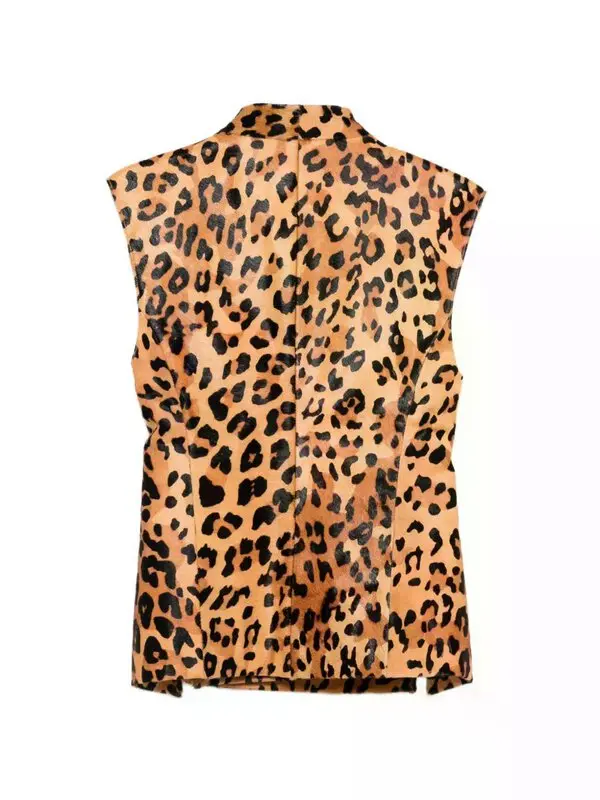 Alberta Ferretti Animal Print Sleeveless Gilet - Neutrals