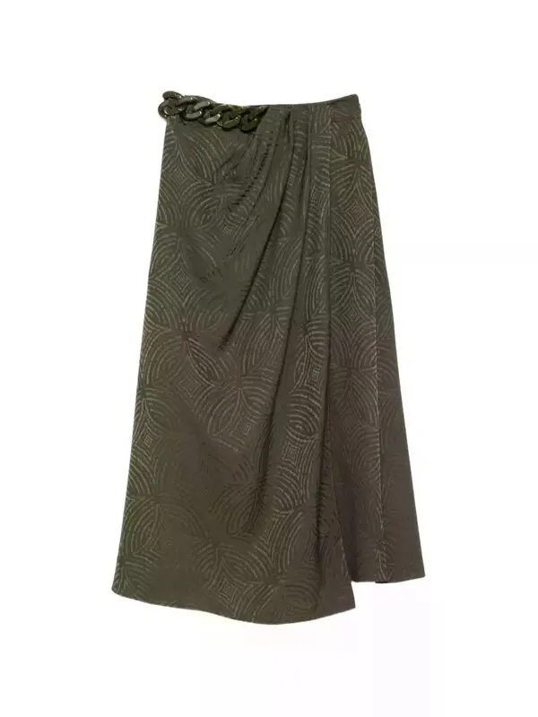 JOSEPH Jacquard Chain Midi Skirt - Green