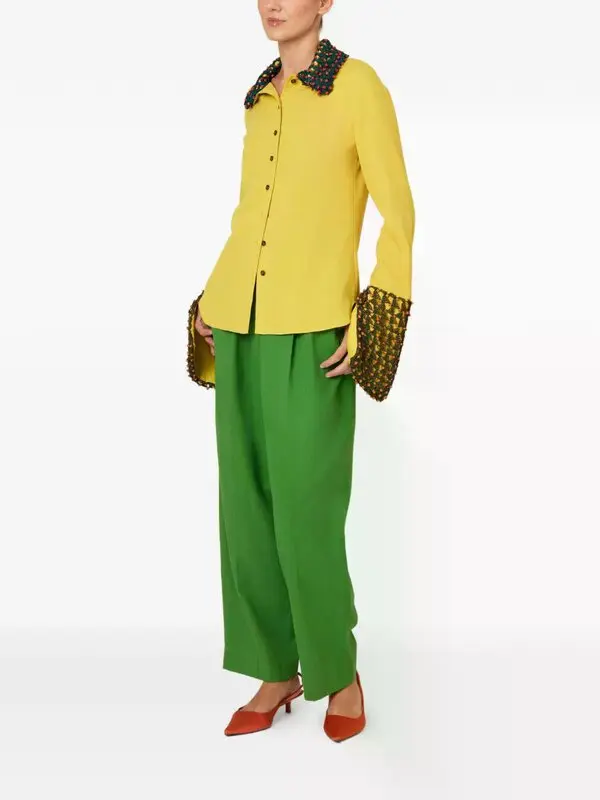 Rosie Assoulin Button-up Shirt With Crochet Trim