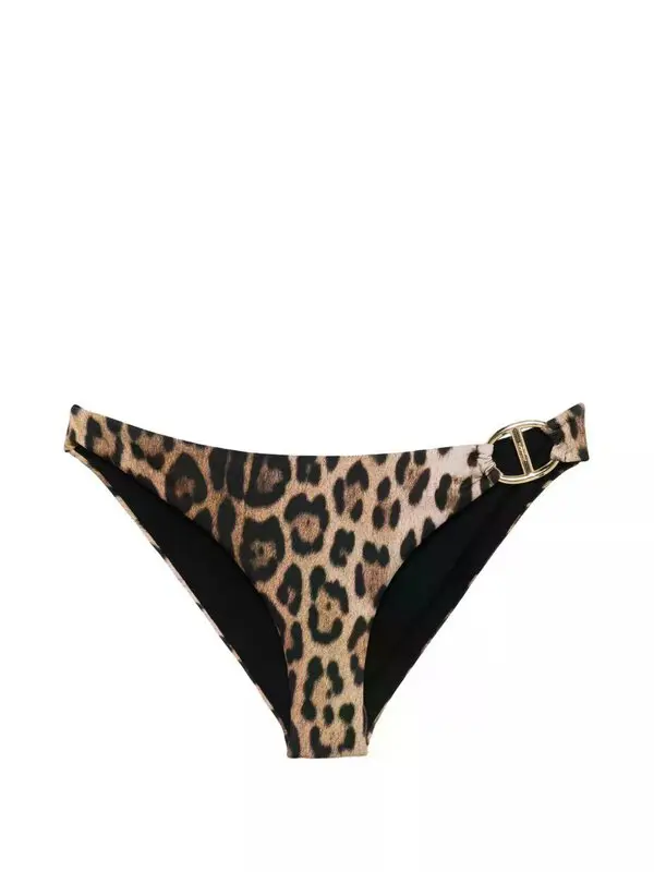 Moschino Leopard-print Bikini Bottom - Neutrals