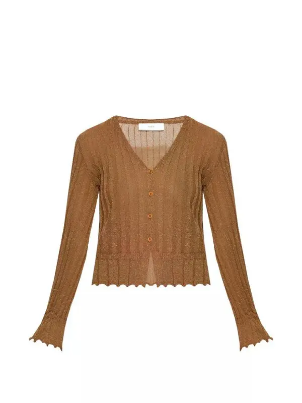 AKEP Scallop-edge V-neck Cardigan