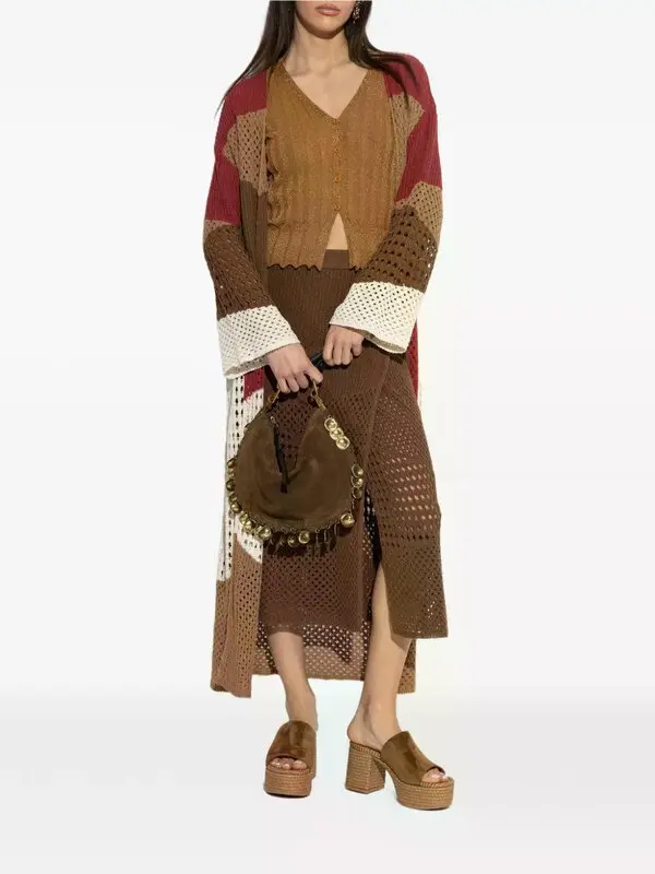 AKEP Scallop-edge V-neck Cardigan