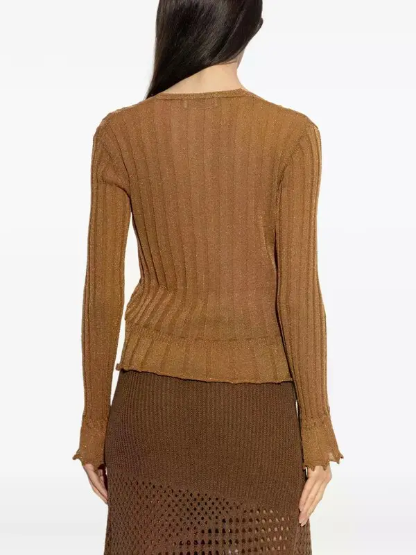 AKEP Scallop-edge V-neck Cardigan