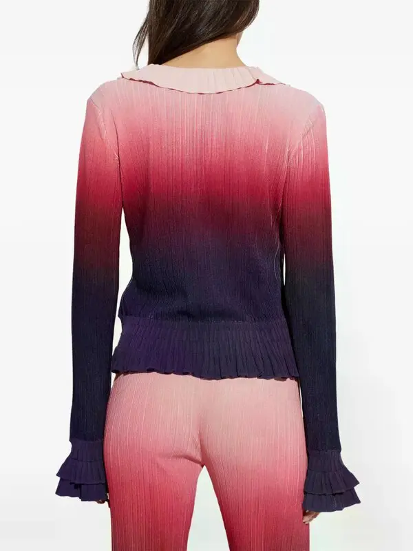 Casablanca Gradient-effect Ruffled Cardigan