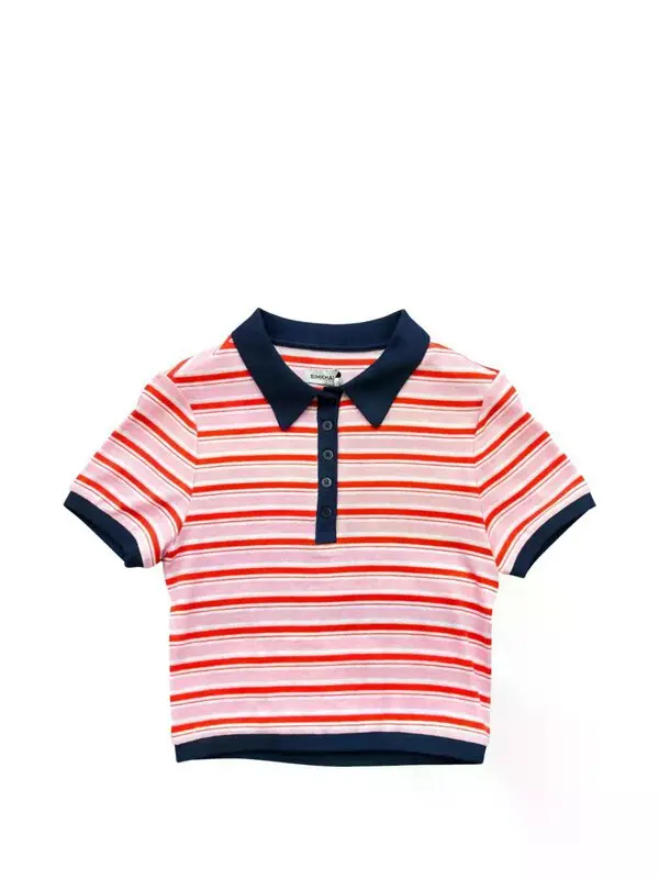 Simkhai Striped Knitted Polo Top
