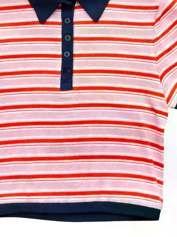Simkhai Striped Knitted Polo Top