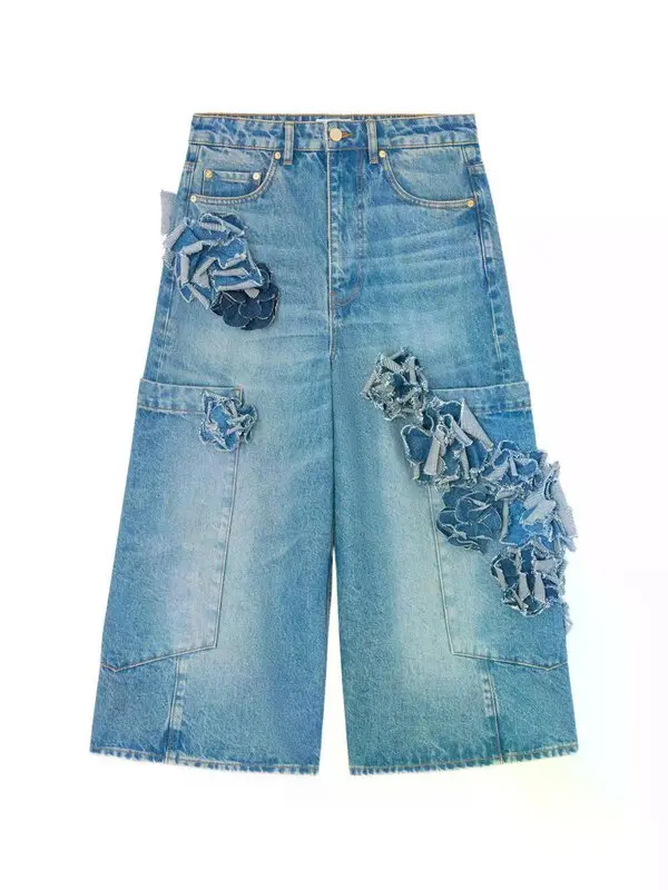 GANNI Floral-appliqué Jeans