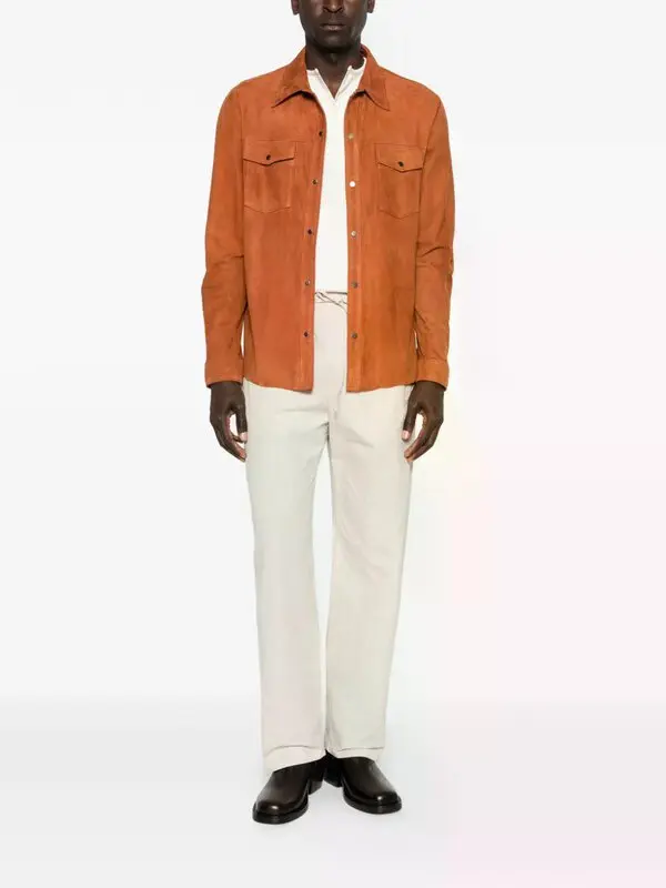 SALVATORE SANTORO Buttoned Suede Shirt Jacket