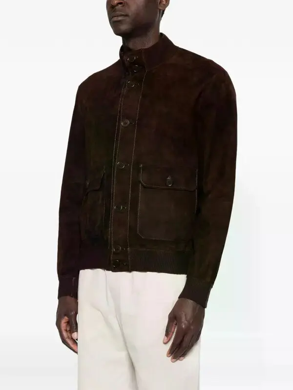 SALVATORE SANTORO Patch-pocket Suede Jacket