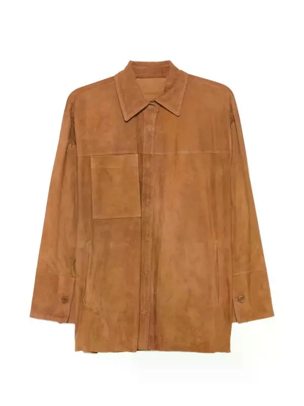 SALVATORE SANTORO Leather Shirt Jacket