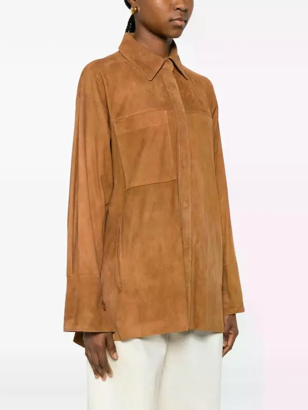 SALVATORE SANTORO Leather Shirt Jacket
