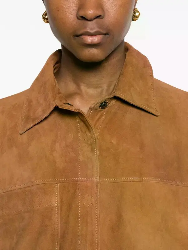 SALVATORE SANTORO Leather Shirt Jacket