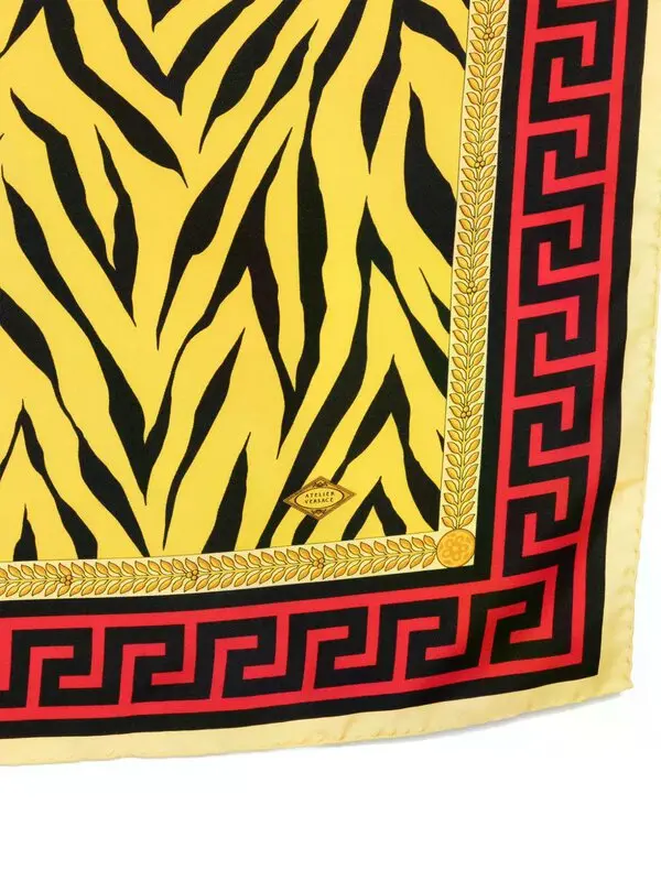 Versace 1990s Zebra-print Silk Scarf