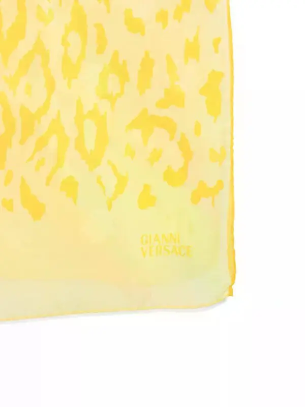 Versace 1990s Animal-print Scarf - Yellow