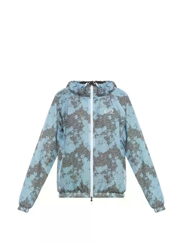 EA7 Patterned Hooded Jacket