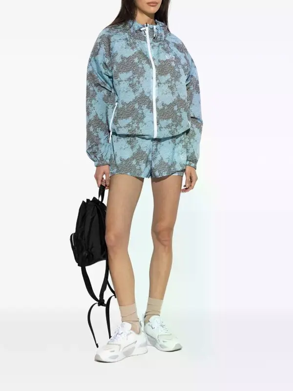 EA7 Patterned Hooded Jacket