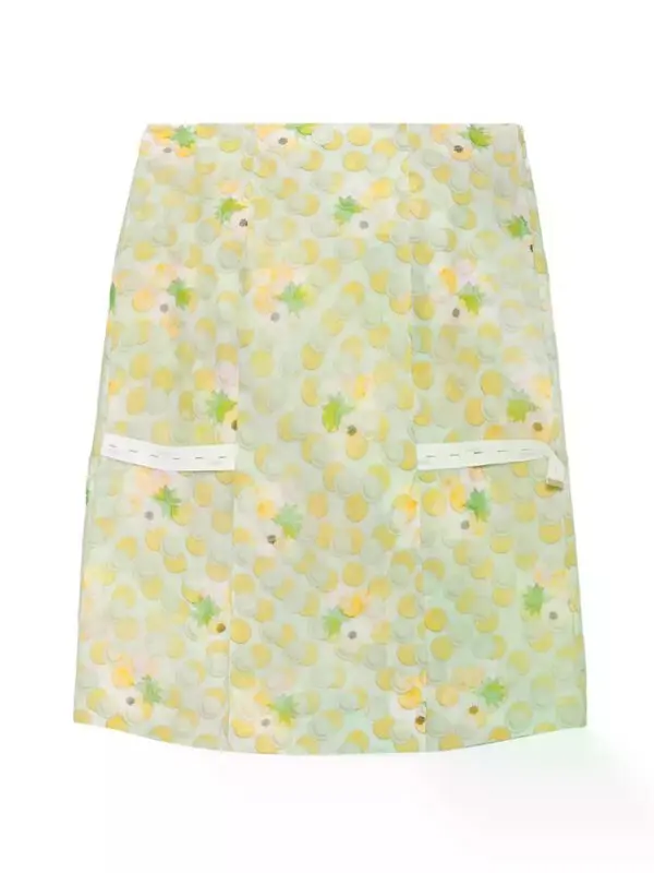 Fendi Floral-print Pocket Midi Skirt - Green