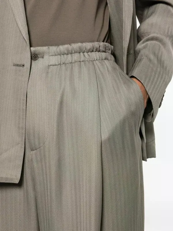 Giorgio Armani Double-breasted Herringbone Suit - Grey