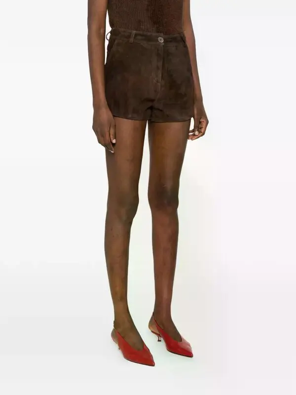 Nour Hammour Leontine Shorts - Brown