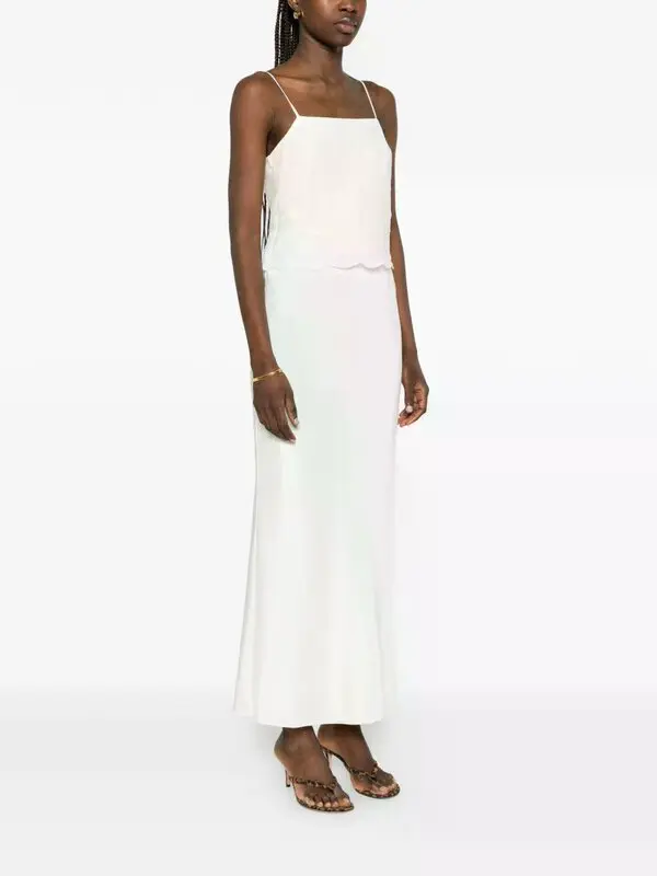 Posse Cove" Midi Dress Off White Floral Embroidery - Neutrals