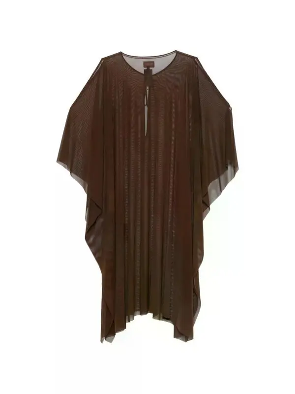 FISICO Tie-fastening Midi Dress - Brown
