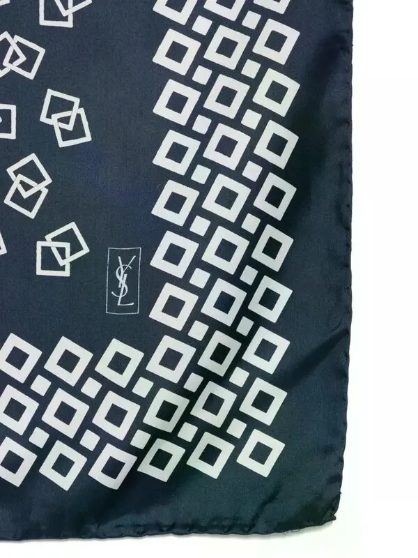 Saint Laurent 1990s Print Silk Scarf