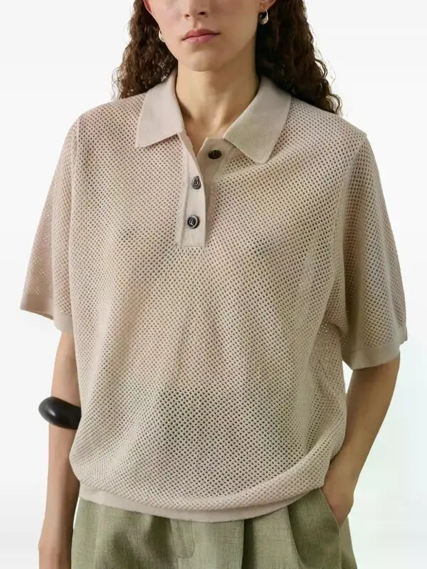 Soeur Harvey Short-sleeved Polo Shirt - Neutrals