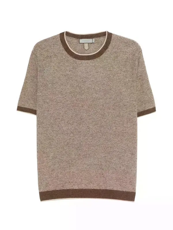 Canali Trimmed Short-sleeve T-shirt - Brown