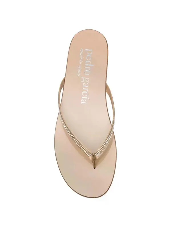 PEDRO GARCIA Embellished Thong Sandals - Neutrals