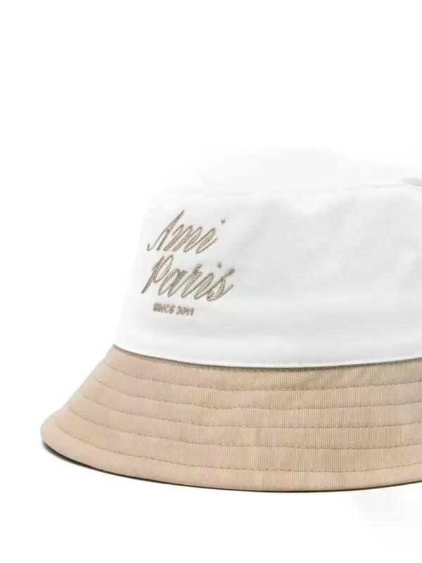 AMI Paris Logo-embroidered Bucket Hat - Neutrals