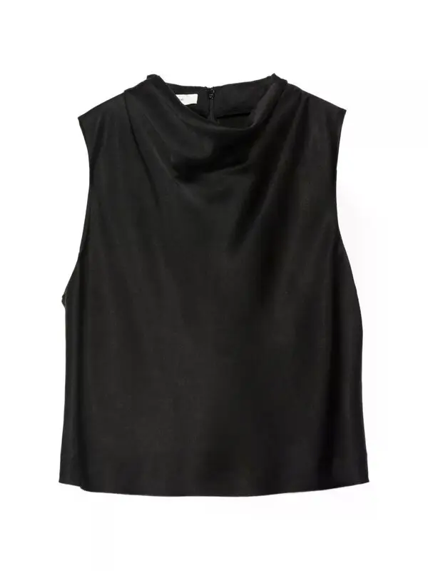 Vince Sleeveless Cowl-neck Top - Black