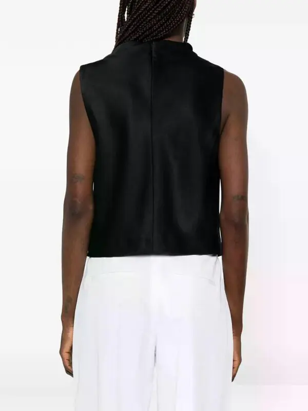 Vince Sleeveless Cowl-neck Top - Black
