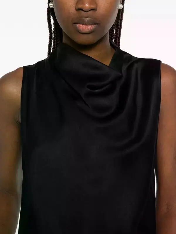 Vince Sleeveless Cowl-neck Top - Black