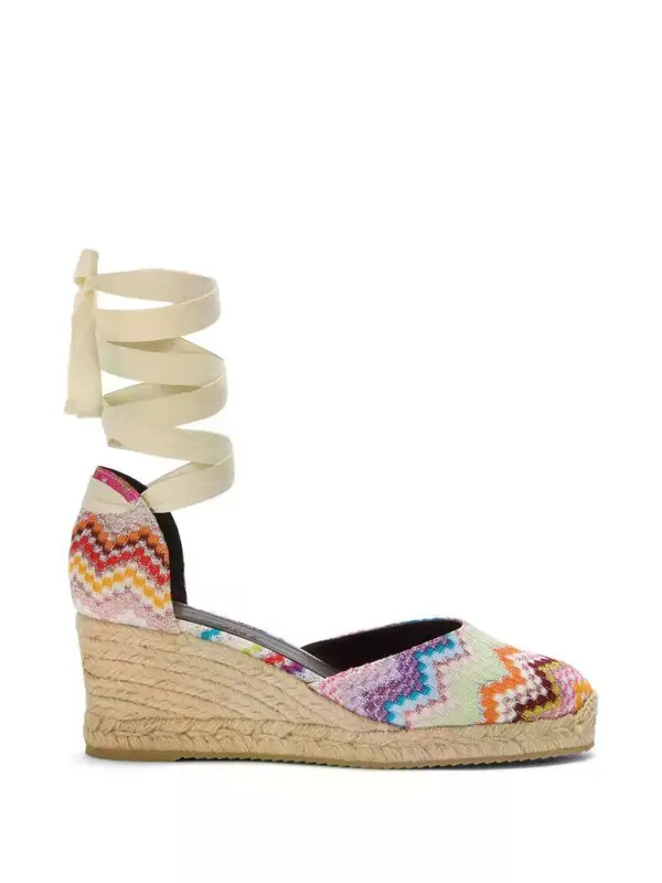 Missoni Zigzag Lace-up Espadrilles - Green
