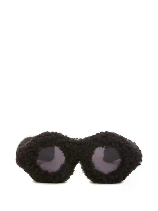 Marni Jantu Fur Round Sunglasses - Black
