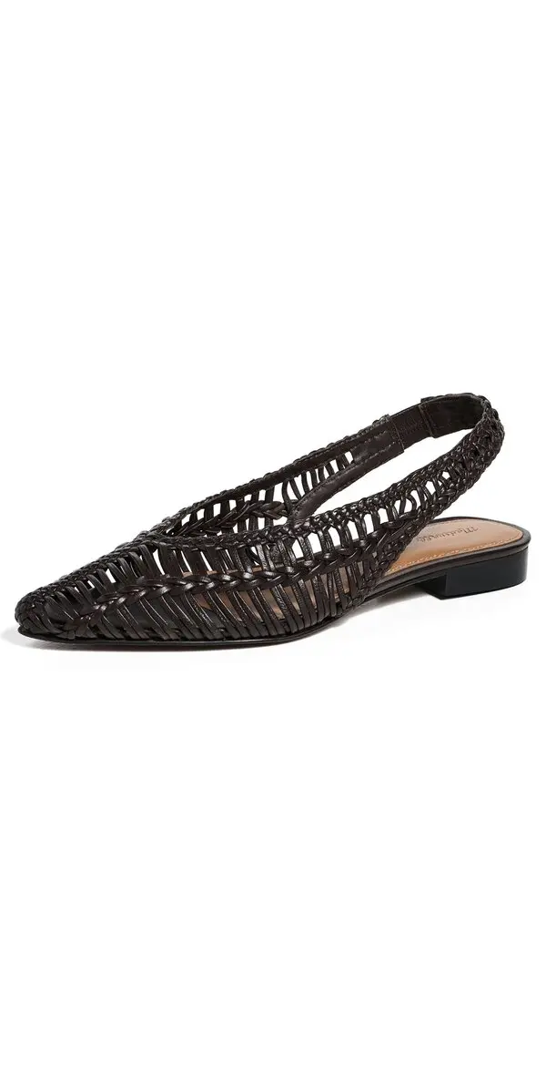 Madewell Harper Woven Slingbacks - Dark Carob