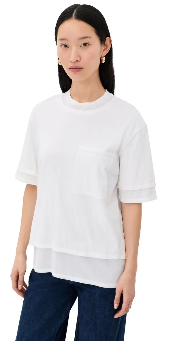 TWP Layered Jersey Tee - White