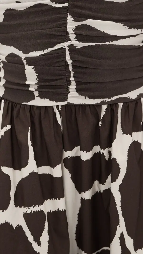 Rails Fisher Abstract Print Ruched Bodice Midi Dress