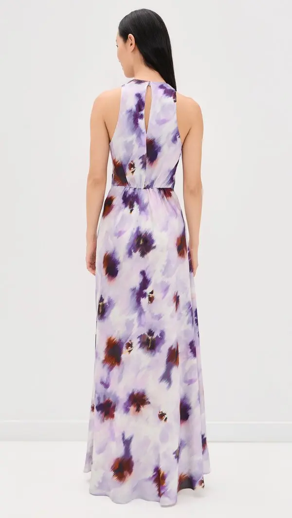 A.L.C. Skylar Gown With Cowl Neck And Faux Ikat Print