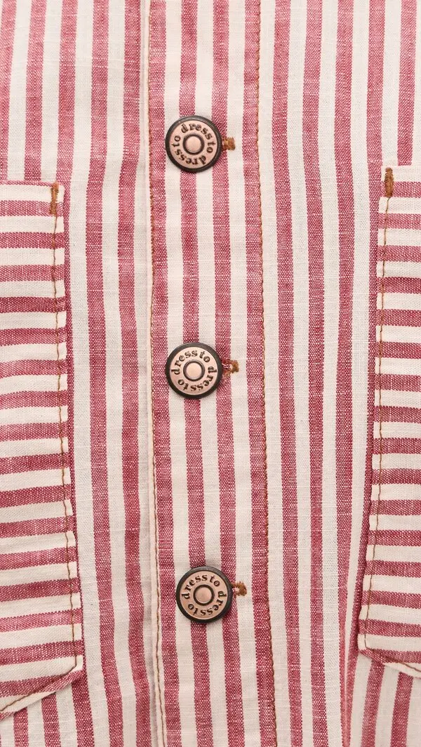 DRESS TO Striped Twill Shirt Jacket